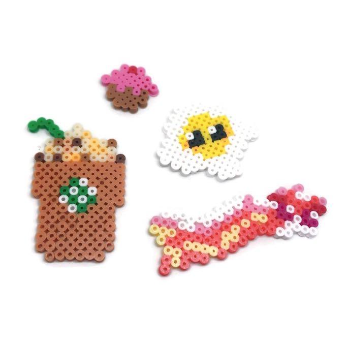 [Set of 4ps] DIY Hama Artkal Perler Beads - Starbucks Breakfast Set ...