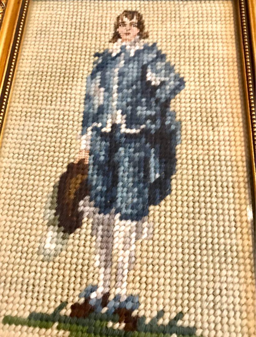Vintage Victorian Blue Boy Needle Point Photo 23x16cms, Hobbies & Toys ...