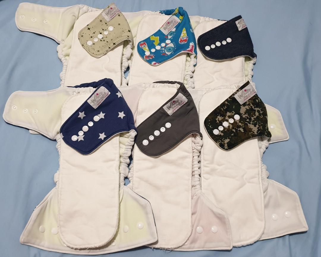 5PCS WHITESNAPS CLOTH DIAPER WITH DEFAULT SOAKER AND FREEBIE, Babies ...