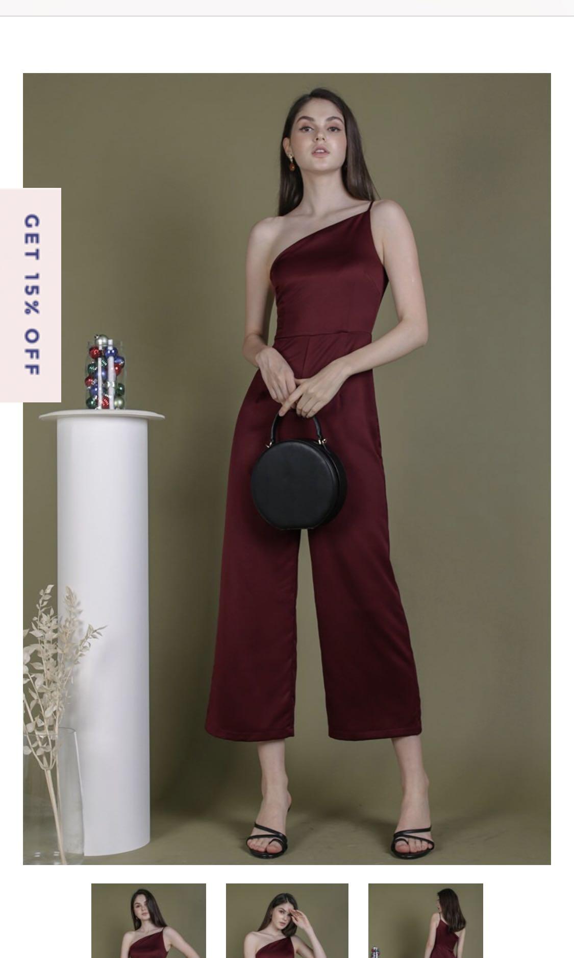 BNWT TTR DALIA TOGA JUMPSUIT (MAROON), Women's Fashion, Dresses & Sets ...