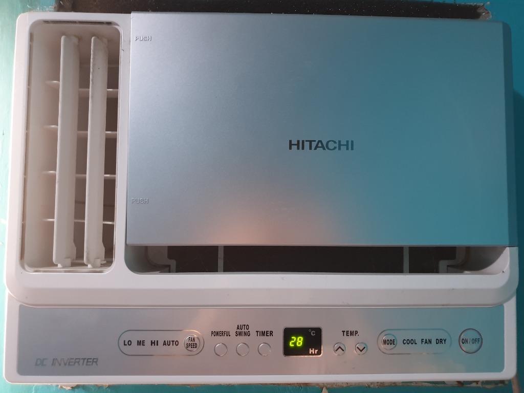 Hitachi Inverter 1HP window type compact airconditioner, TV & Home ...