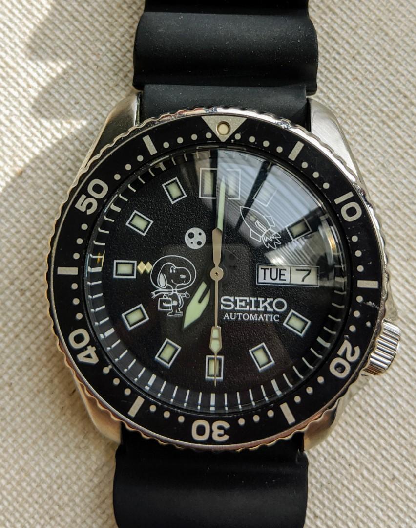 Modified Snoopy Spaceman Seiko SKX 007 / 009 Automatic Divers Watch ...