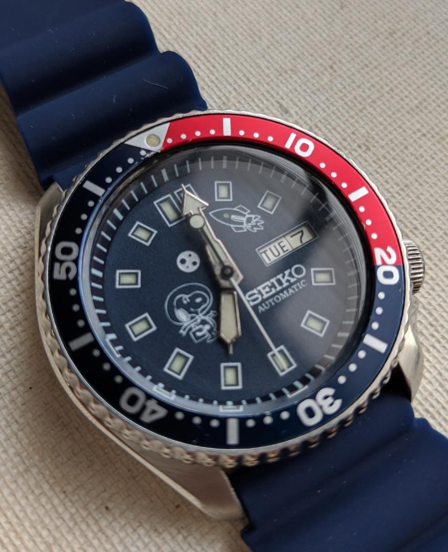 Modified Snoopy Spaceman Seiko SKX 007 / 009 Automatic Divers Watch ...