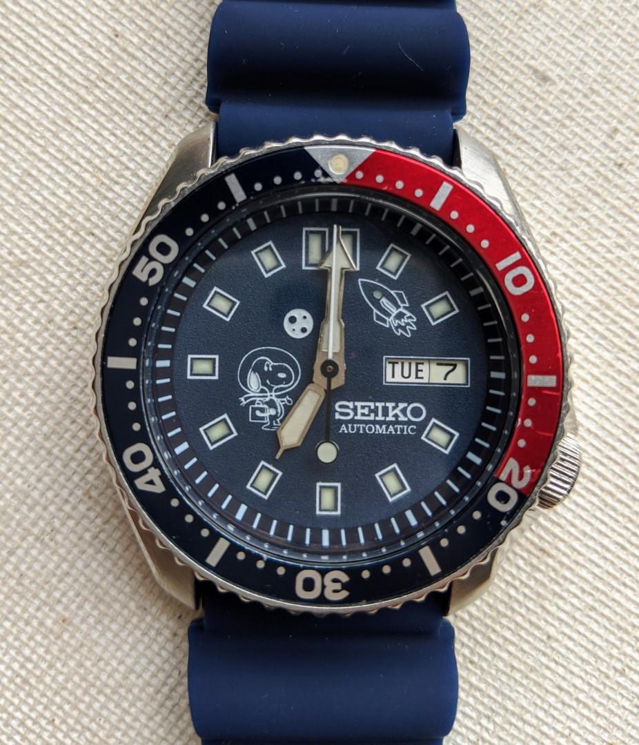 Modified Snoopy Spaceman Seiko SKX 007 / 009 Automatic Divers Watch ...
