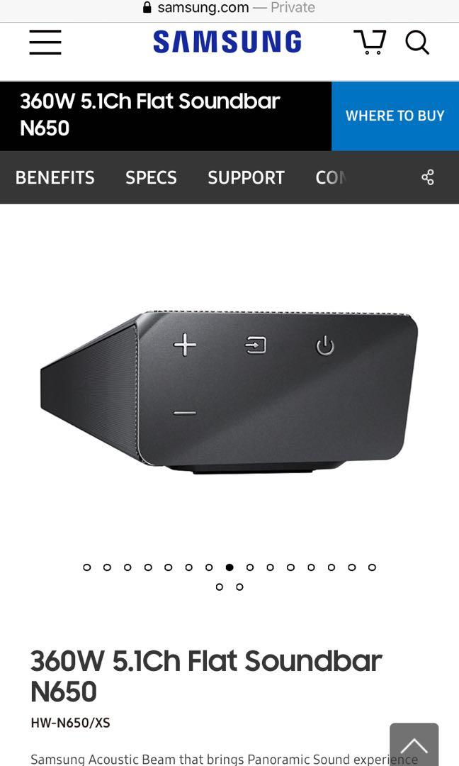 360W 5.1Ch Flat Soundbar N650 HW-N650/XS, Audio, Soundbars, Speakers ...