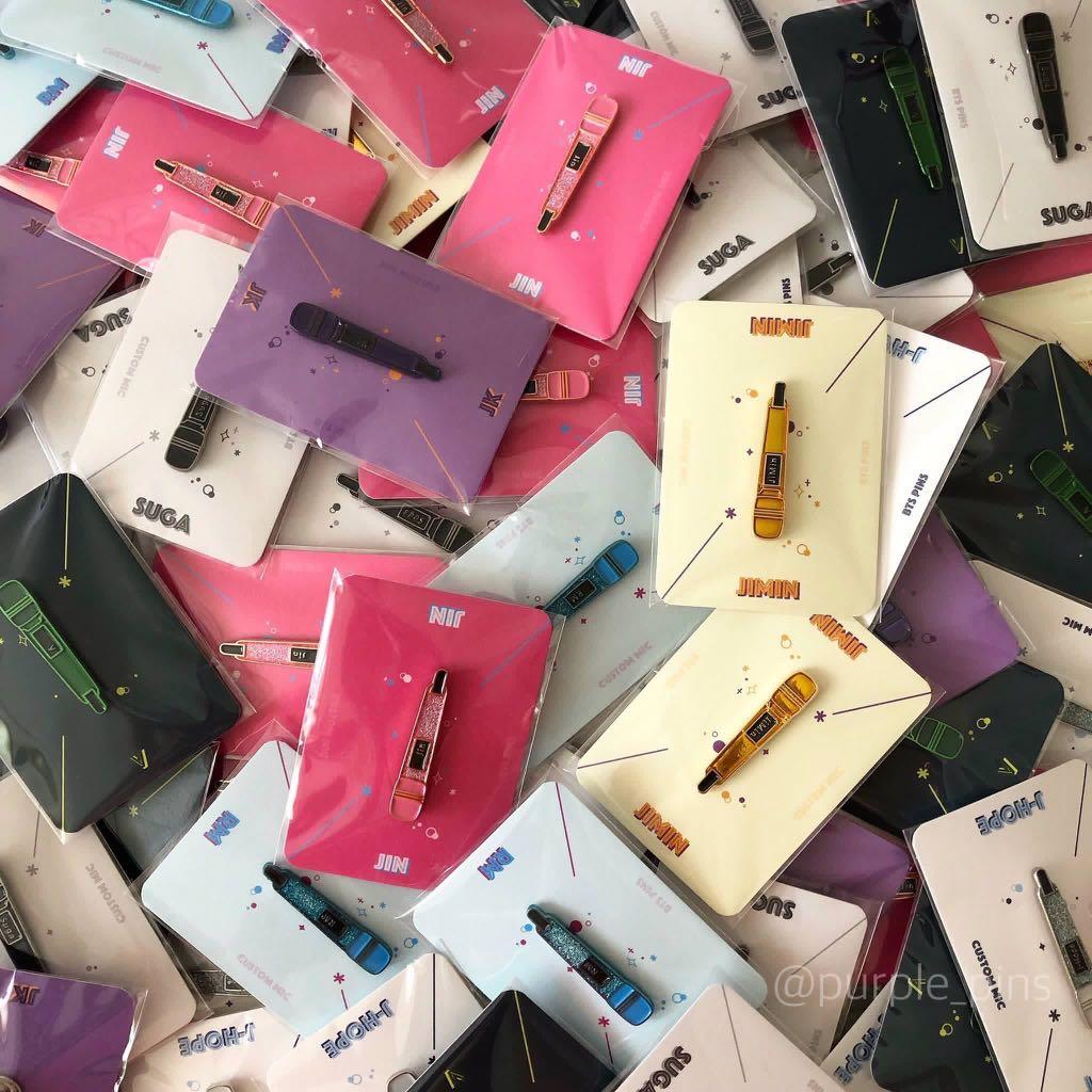 BTS Custom Mic Pin, Hobbies & Toys, Memorabilia & Collectibles, K-Wave ...