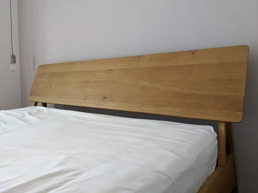Ethnicraft Solid Wood Oak Air Bed Frame with Slats EU King, Furniture ...