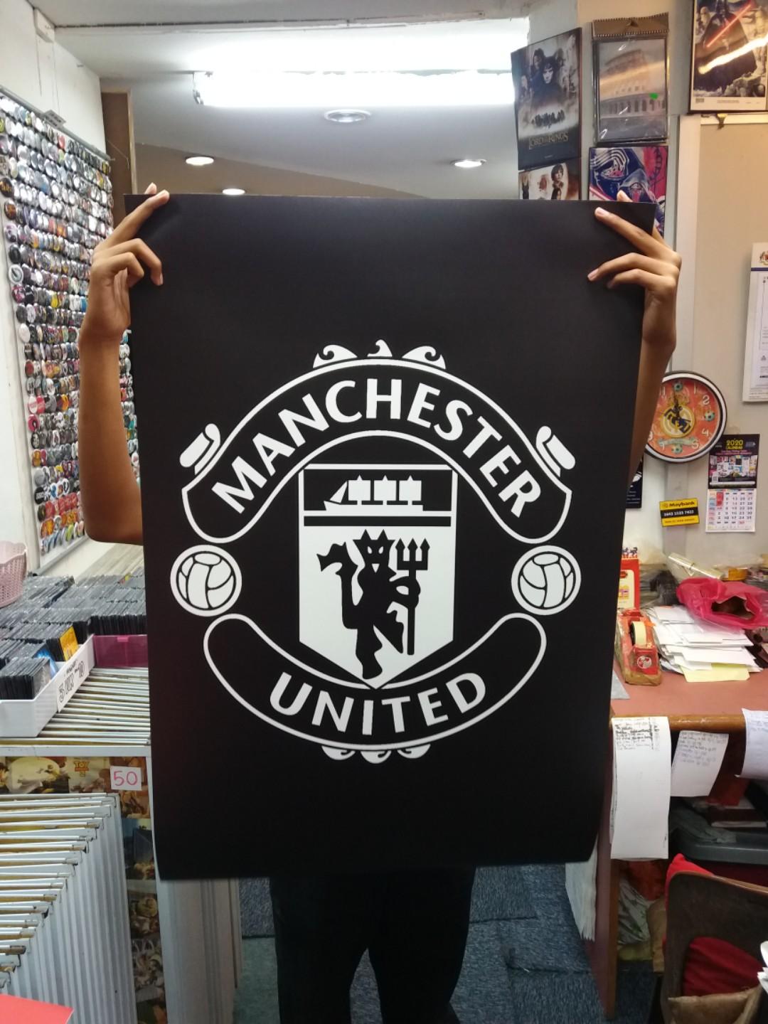MANCHESTER UNITED LOGO POSTER, Furniture & Home Living, Home Decor ...