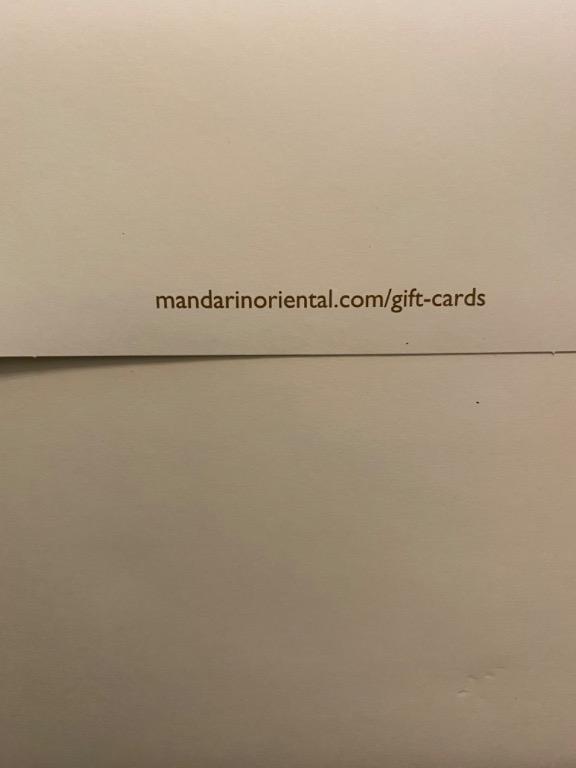 Mandarin Oriental 文華酒店gift card, 門票＆禮券, 兌換券 - Carousell