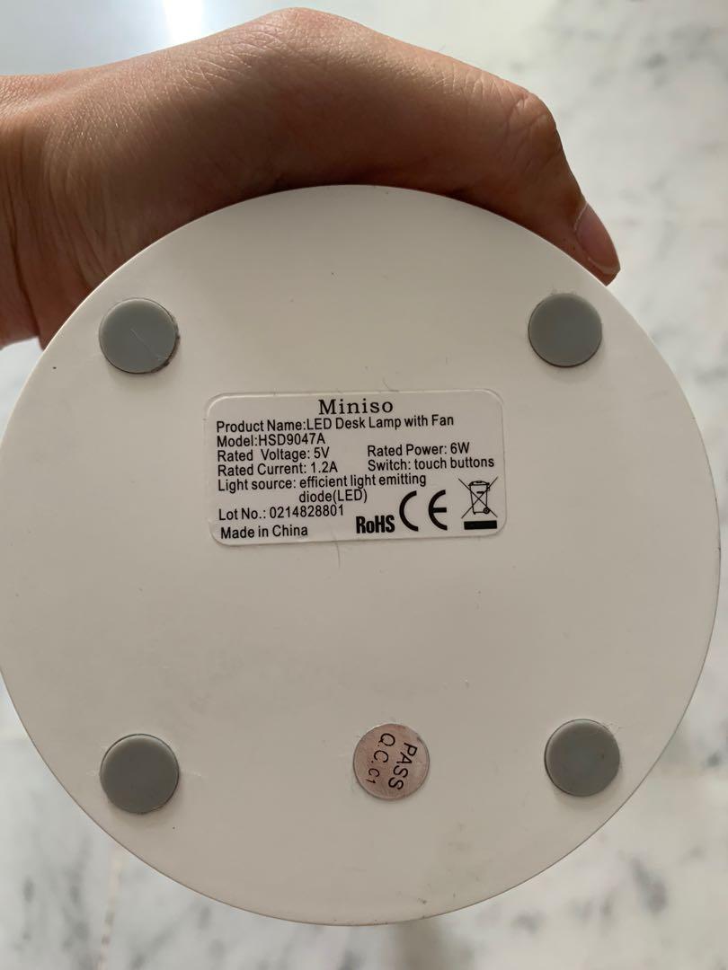 Miniso LED Desk Lamp with Fan, Furniture & Home Living, Lighting & Fans ...