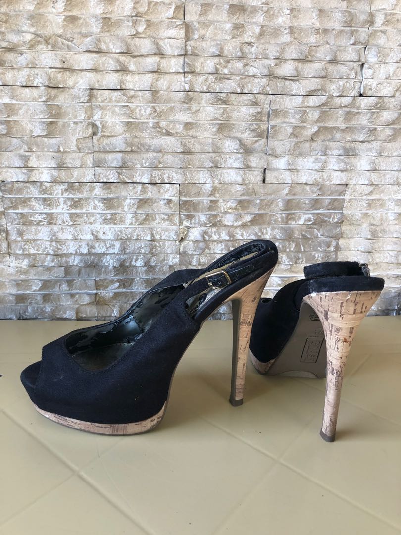 Payless Trash Peep Toe Velvet Heels, Women's Fashion, Footwear, Heels ...