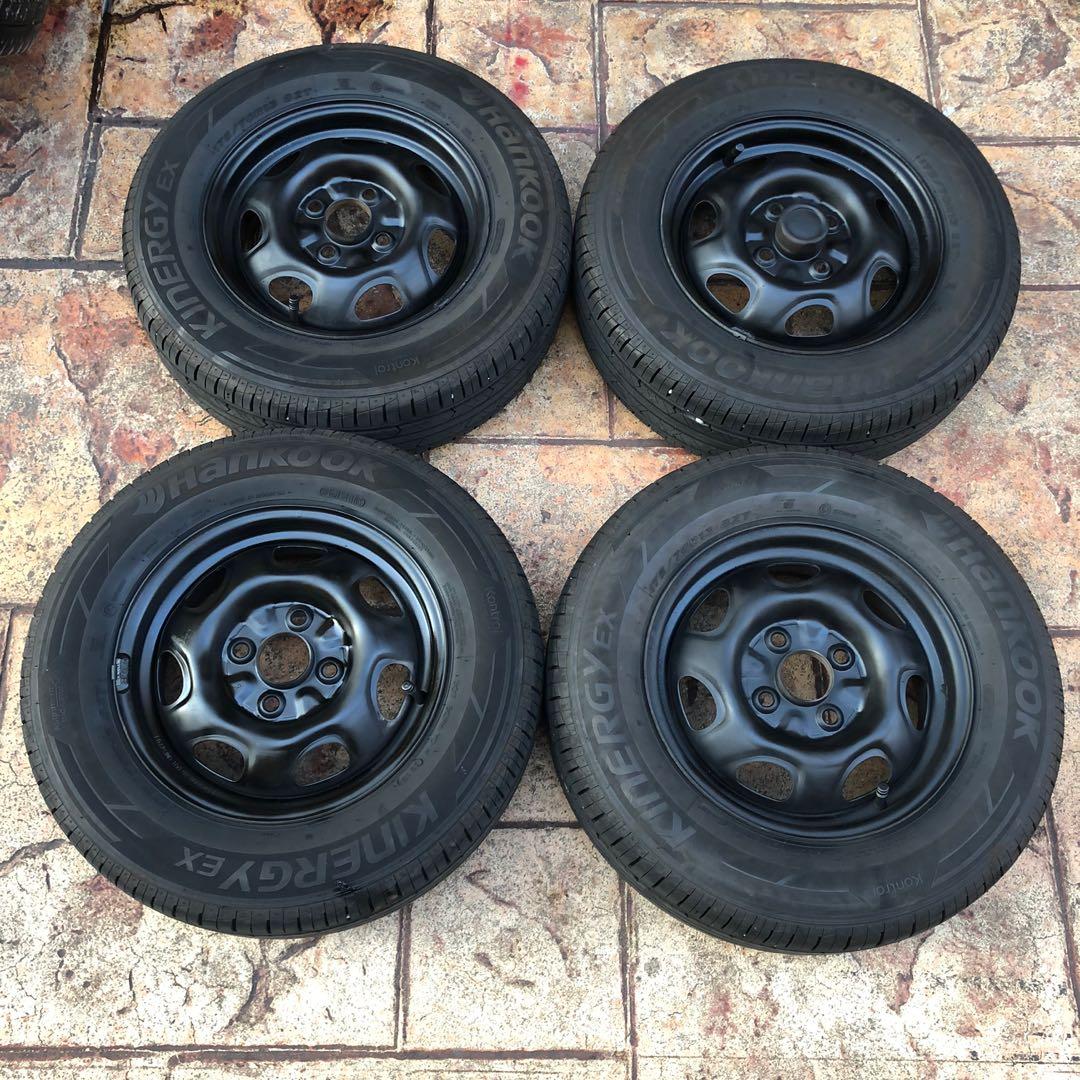 Rim besi Wira 13 inci siap tayar baru, Auto Accessories on Carousell