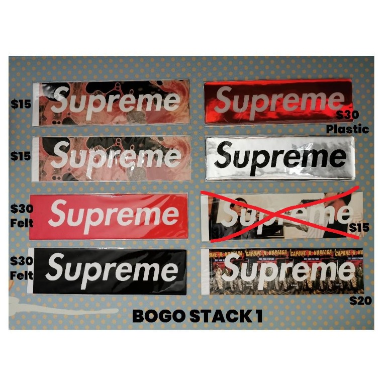 Supreme Box Logo Stickers, Hobbies & Toys, Stationery & Craft, Art ...