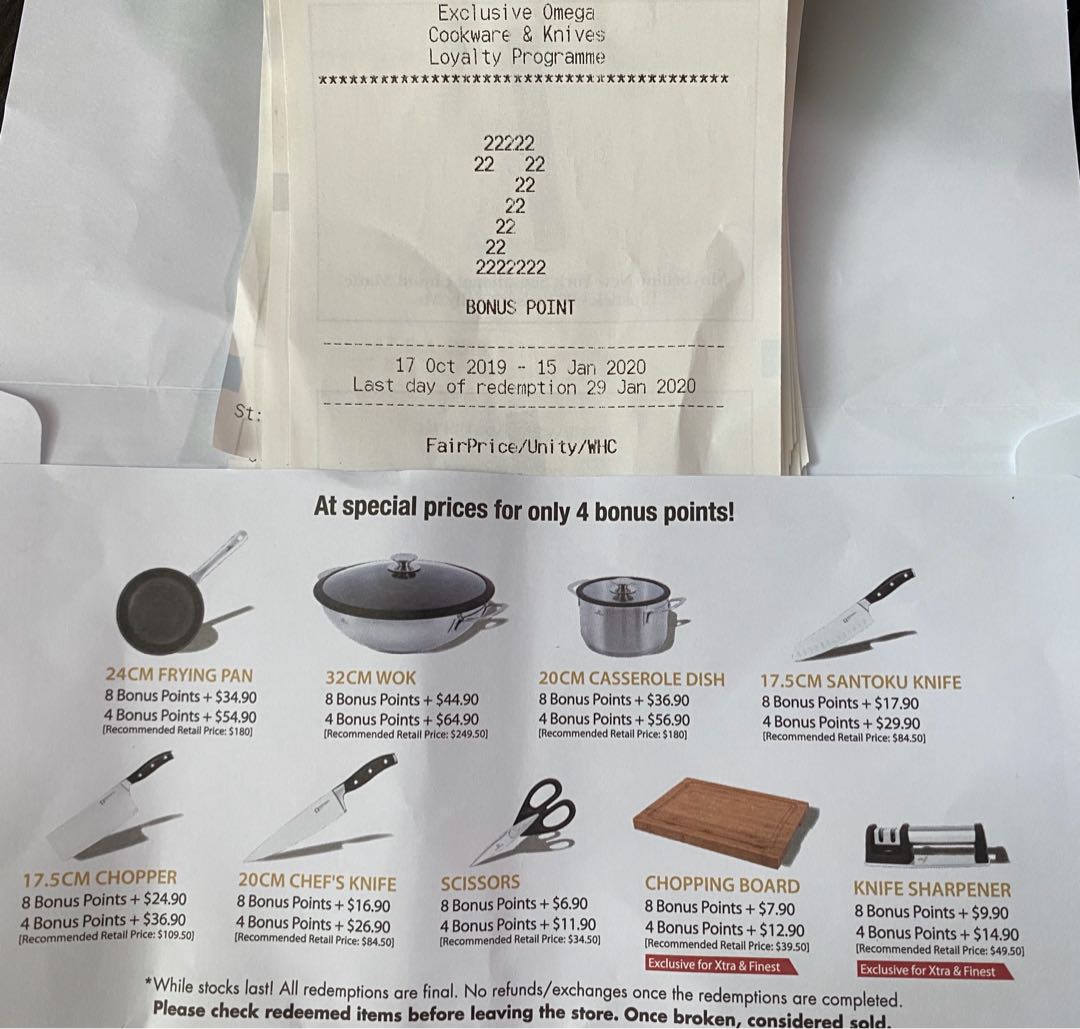 44 NTUC bonus points, Free Items on Carousell