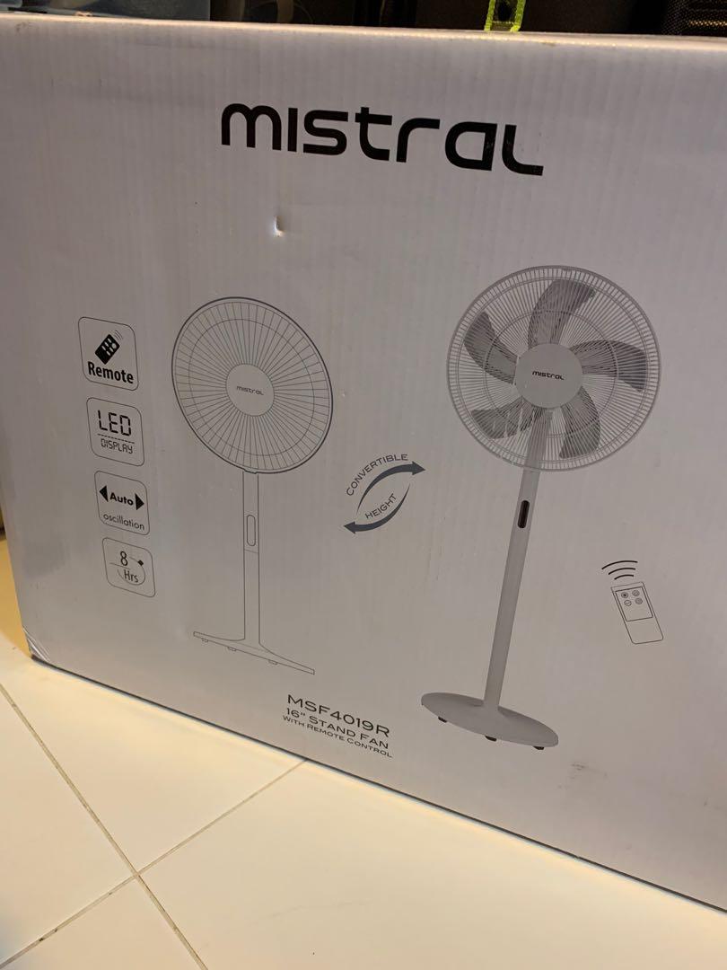 Brand New Mistral Stand Fan (with remote control), Furniture & Home ...