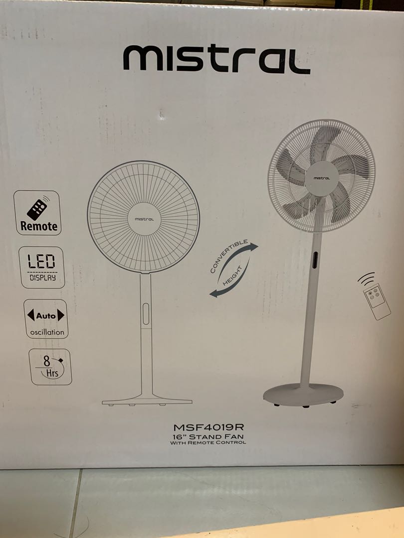 Brand New Mistral Stand Fan (with remote control), Furniture & Home ...