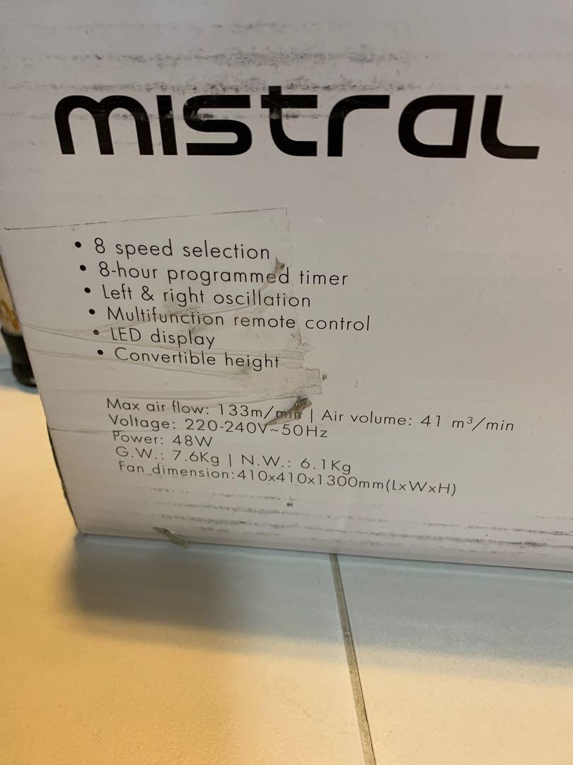 Brand New Mistral Stand Fan (with remote control), Furniture & Home ...