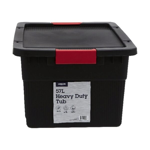 Heavy Duty Container Black - 57 Litre with lid, Furniture & Home Living ...