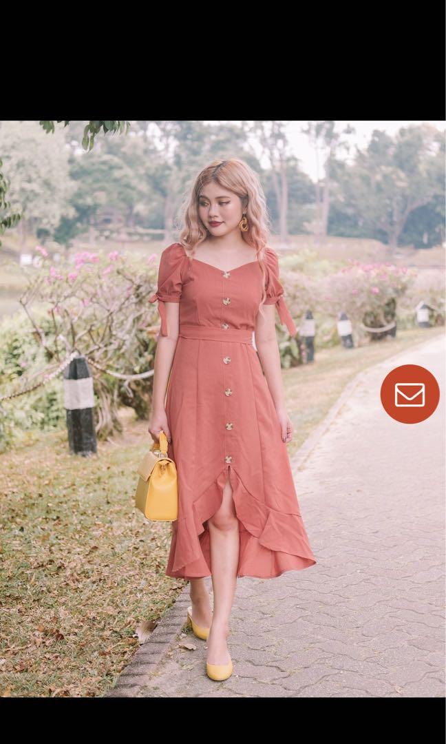 Rosalie Button Midi Dress, Women's Fashion, Dresses & Sets, Dresses on ...