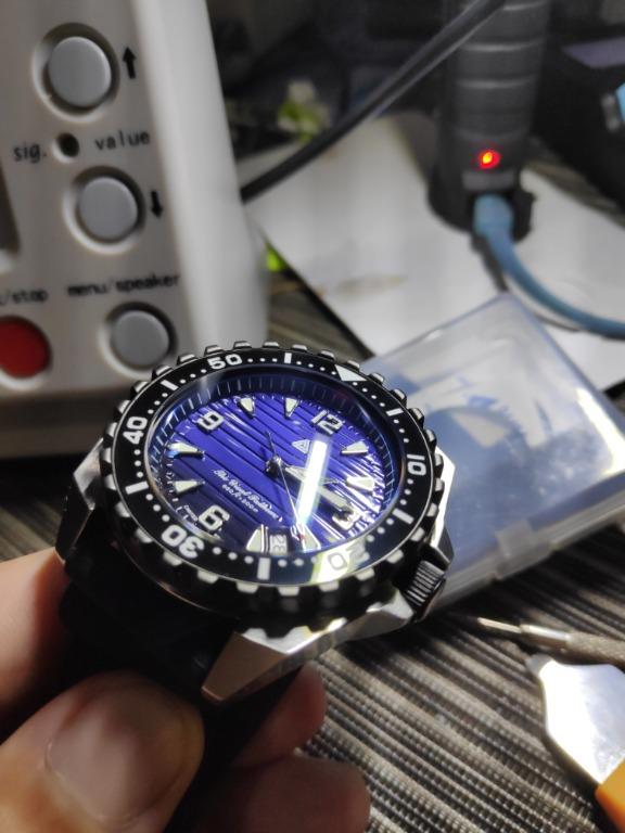 Seiko Samurai deep blue lumed mod, Men's Fashion, Watches & Accessories ...