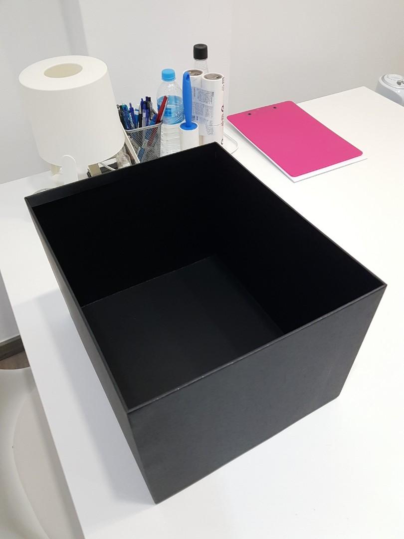 Solid Black Paper Laminated Cardboard Boxes, Hobbies & Toys, Stationery ...
