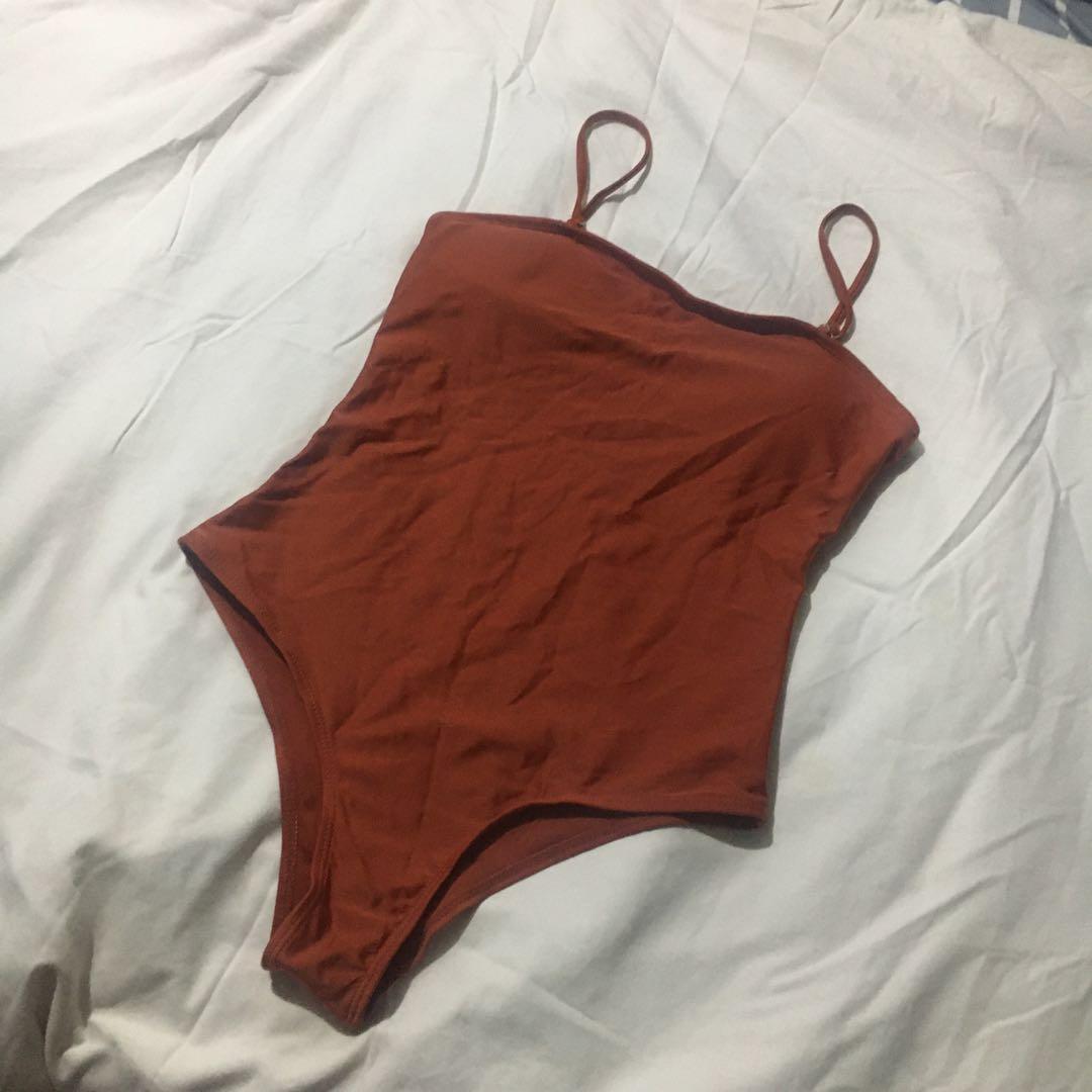 Swimsuit / Bikini - One Piece (Rust Color), Women's Fashion, Swimwear ...