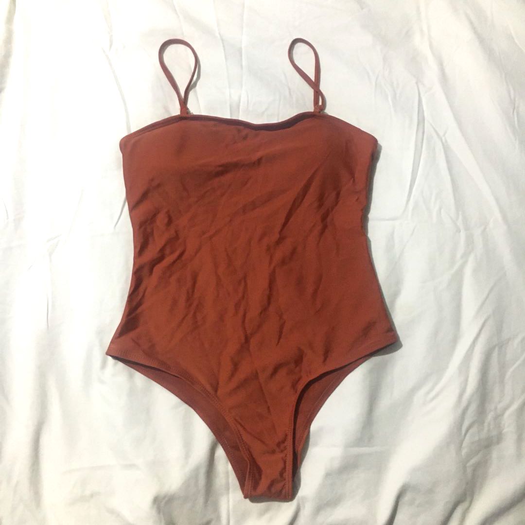 Swimsuit / Bikini - One Piece (Rust Color), Women's Fashion, Swimwear ...