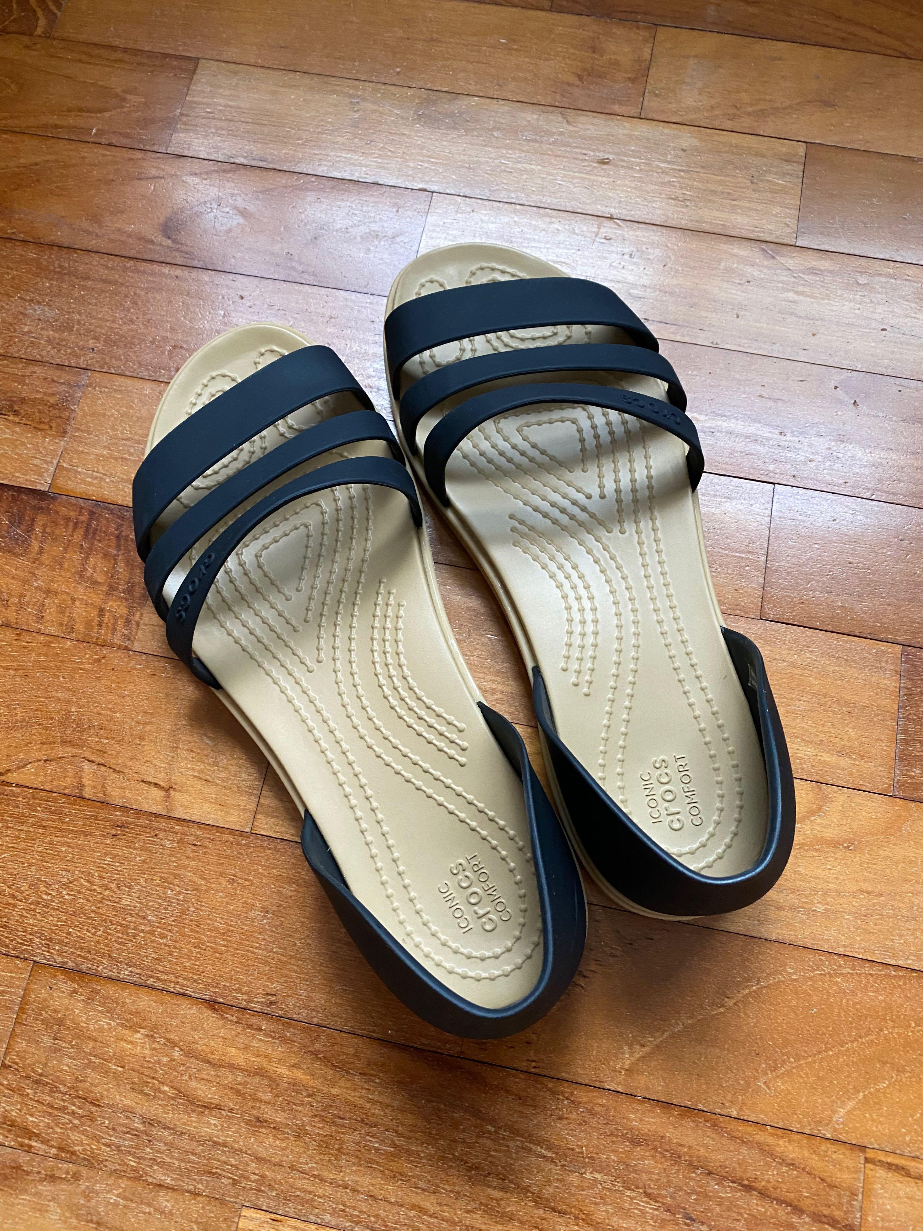 Crocs Tulum Open Flat, Women's Fashion, Shoes, Flats & Sandals on Carousell