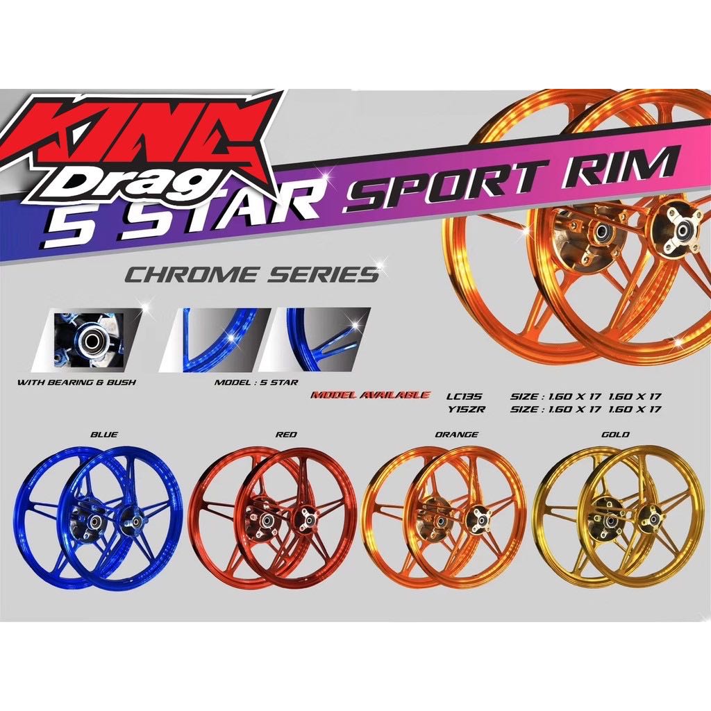 King drag rims, Motorcycles, Motorcycle Accessories on Carousell