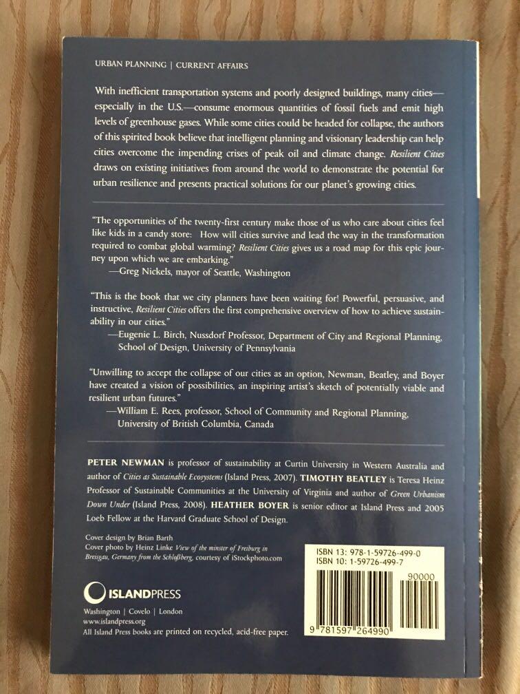 Resilient Cities : Responding to Peak Oil and Climate Change by Peter ...