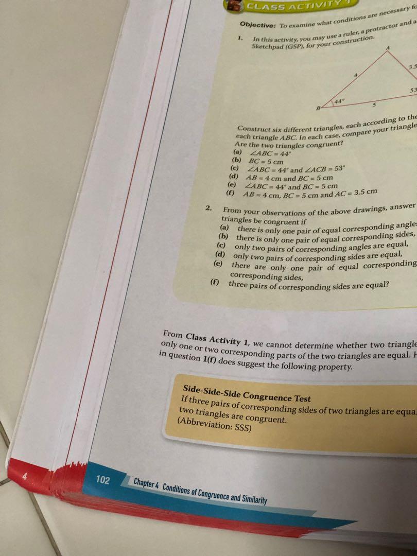 Secondary 3(Express) Discovering Mathematics 3A(2nd Edition), Hobbies ...