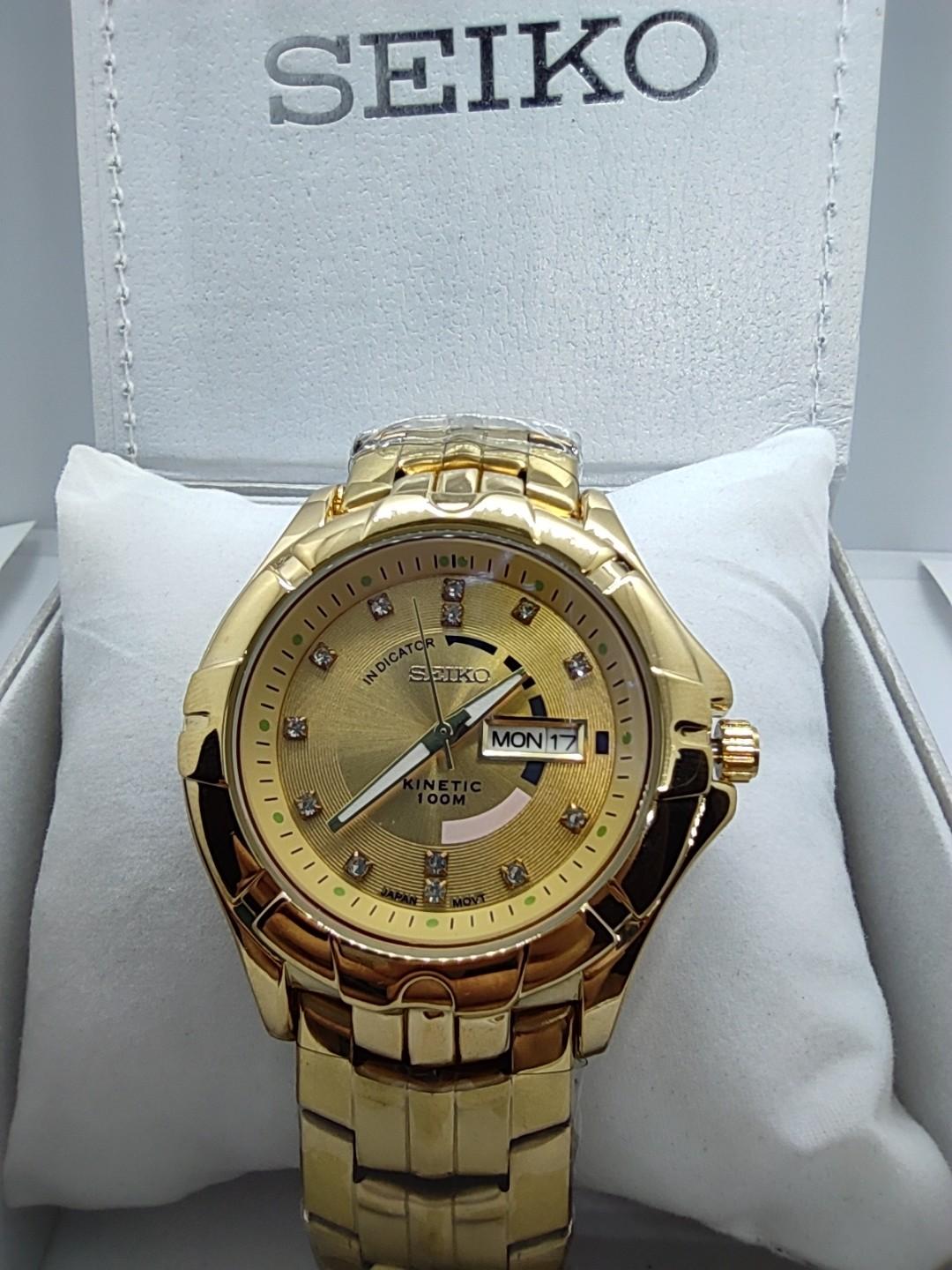 Seiko kinetic watch for men gold, Men's Fashion, Watches & Accessories ...