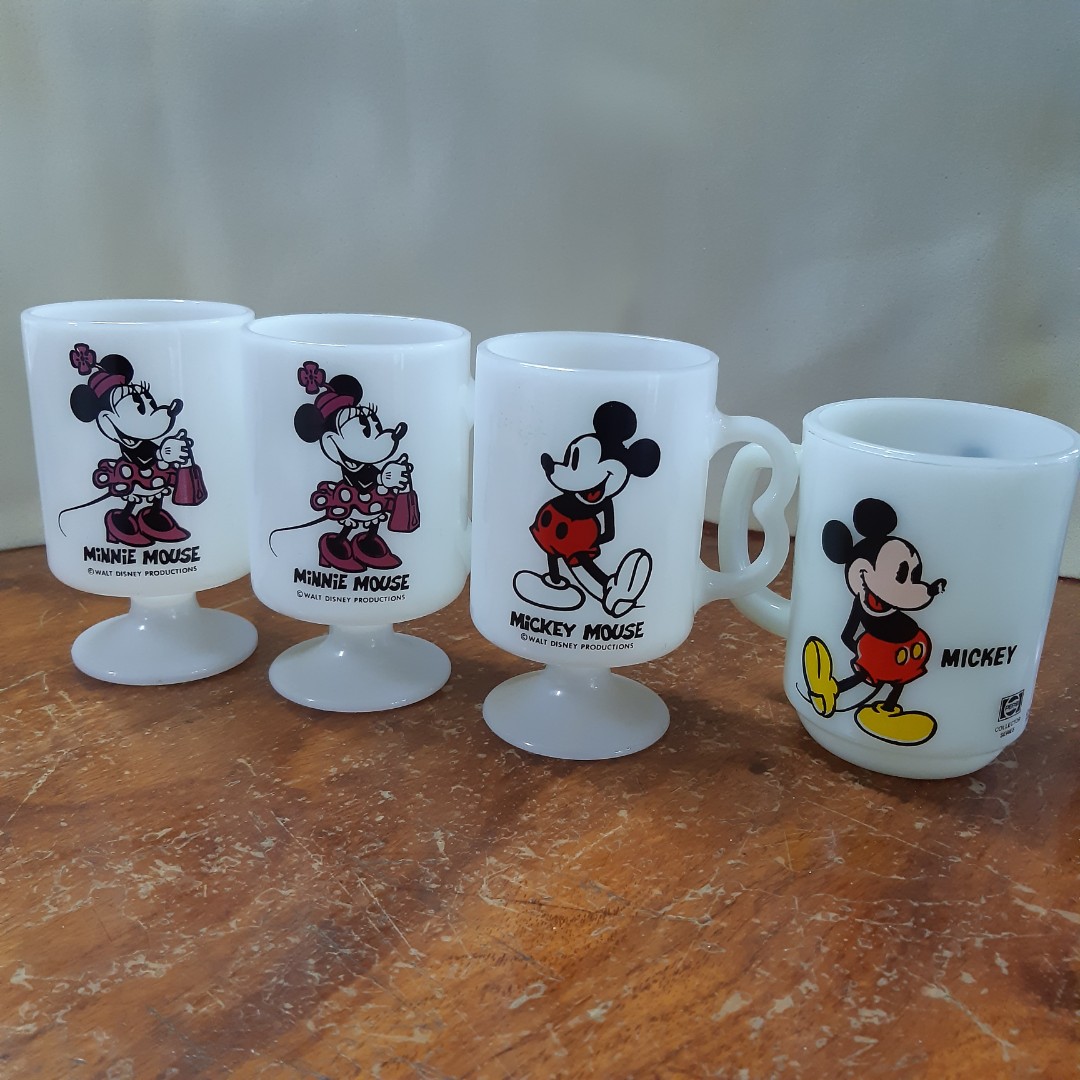 Vintage Mickey Mouse Milk Glass, Hobbies & Toys, Memorabilia ...