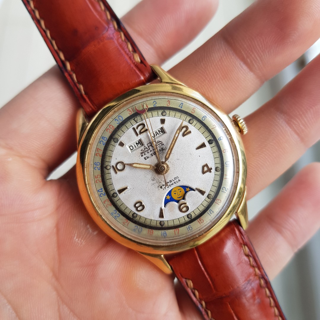 Vintage Sarda Moonphase, Men's Fashion, Watches & Accessories, Jewelry ...