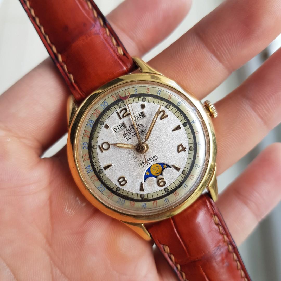 Vintage Sarda Moonphase, Men's Fashion, Watches & Accessories, Jewelry ...