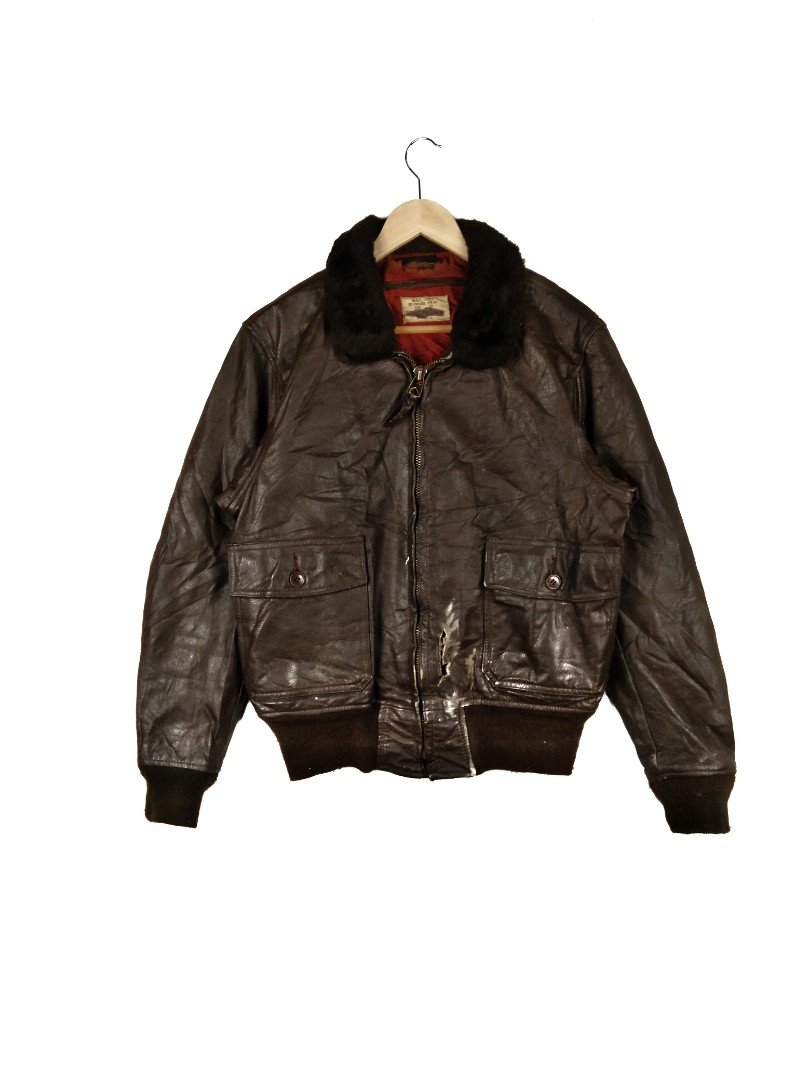 Vintage Us Army 70s Leather Jacket Type G1, Men's Fashion, Coats ...