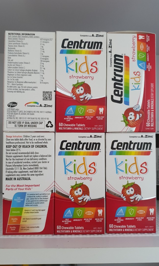 Centrum Kids Multivitamin Strawberry flavoured, Babies & Kids, Bathing ...