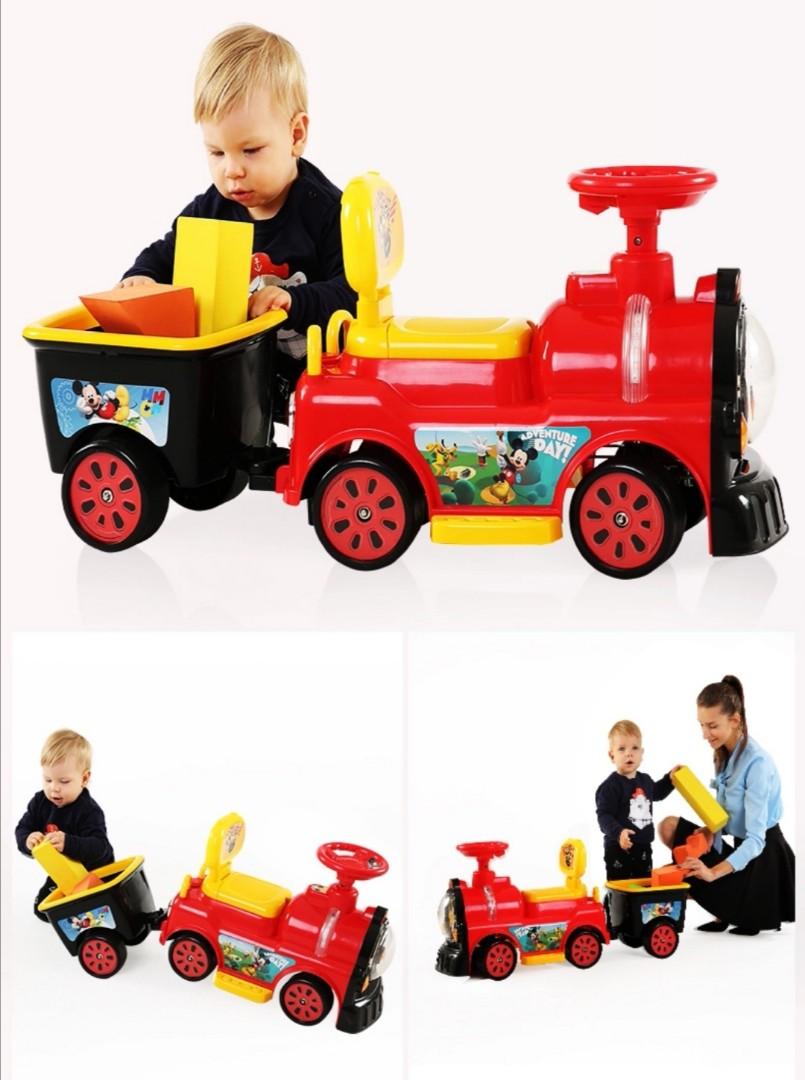Disney mickey mouse electric ride on train toy with sound and lights ...