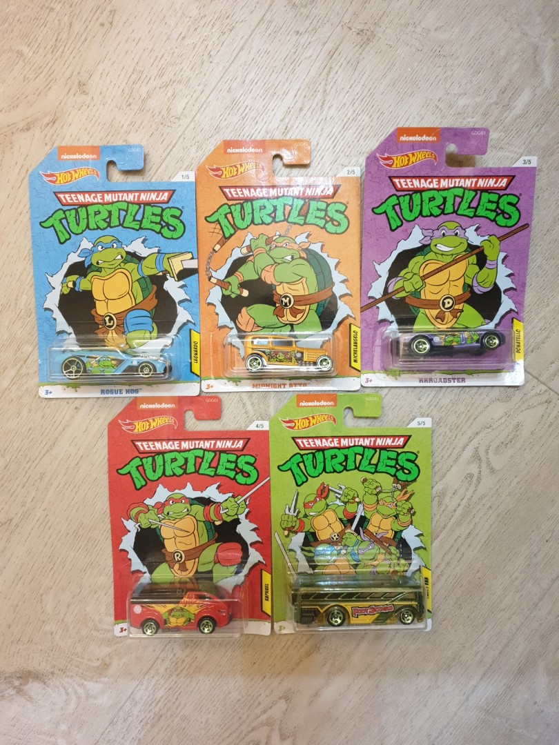 Hotwheels die-cast Teenage Mutant Ninja Turtles Complete Set of 5 ...
