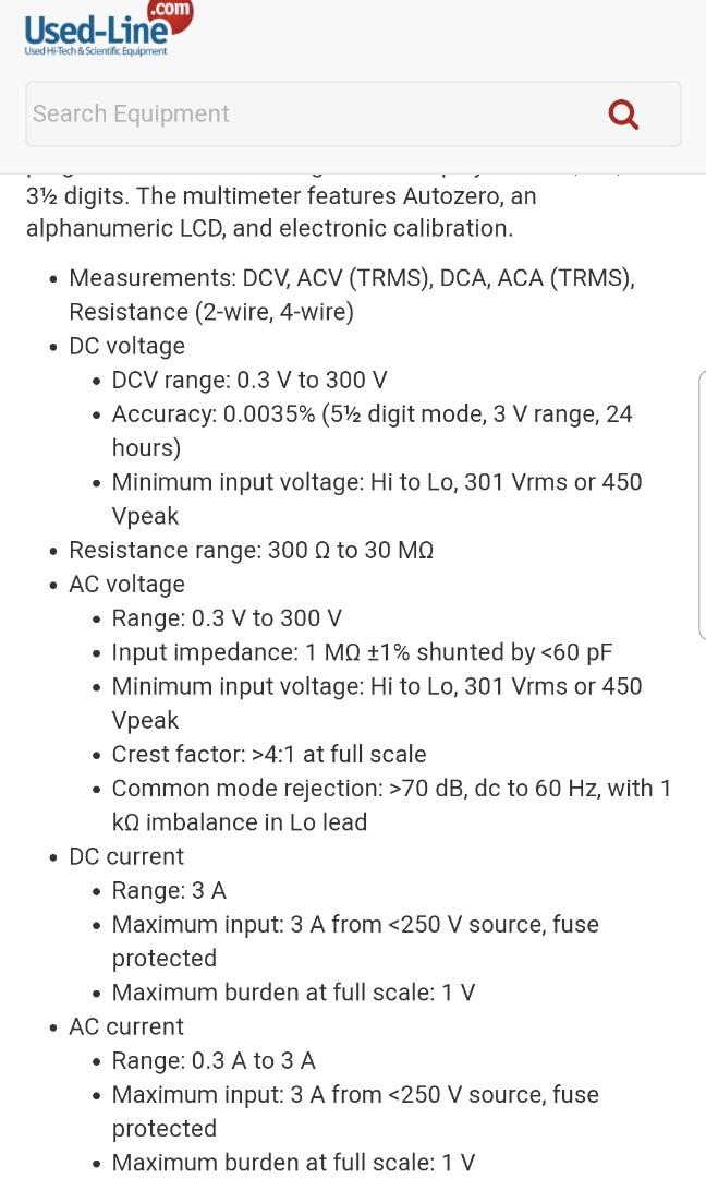 HP 3468A - Multimeter, Computers & Tech, Printers, Scanners & Copiers ...