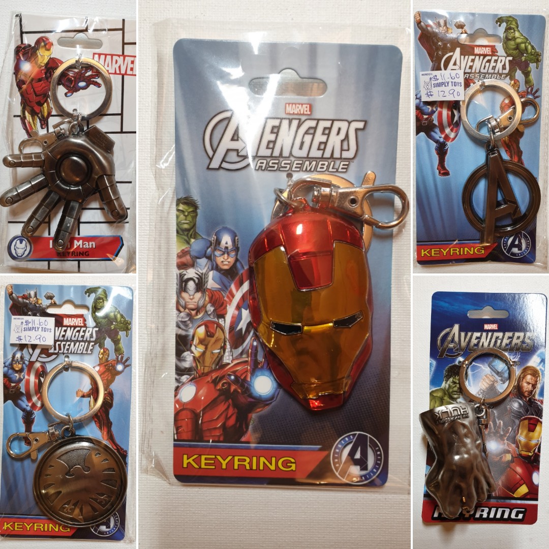 Marvel Avengers Licensed Sculpted Keychains - 5 pieces (iron man ...