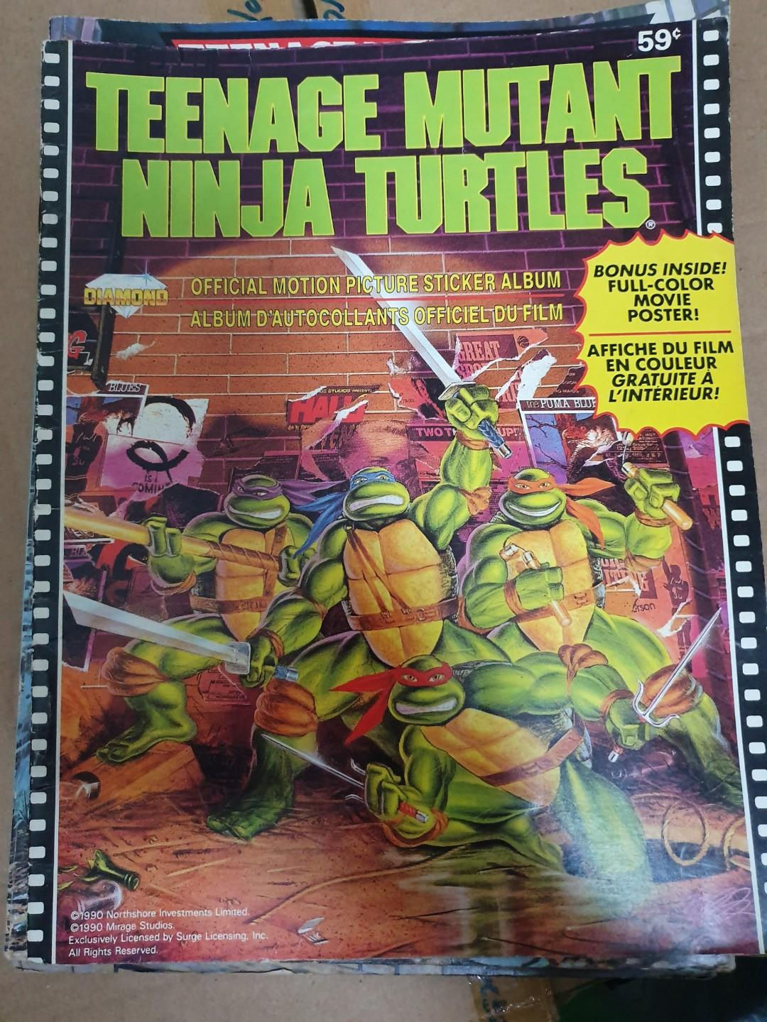 1990 vintage teenage mutant ninja turtles sticker book, Hobbies & Toys ...