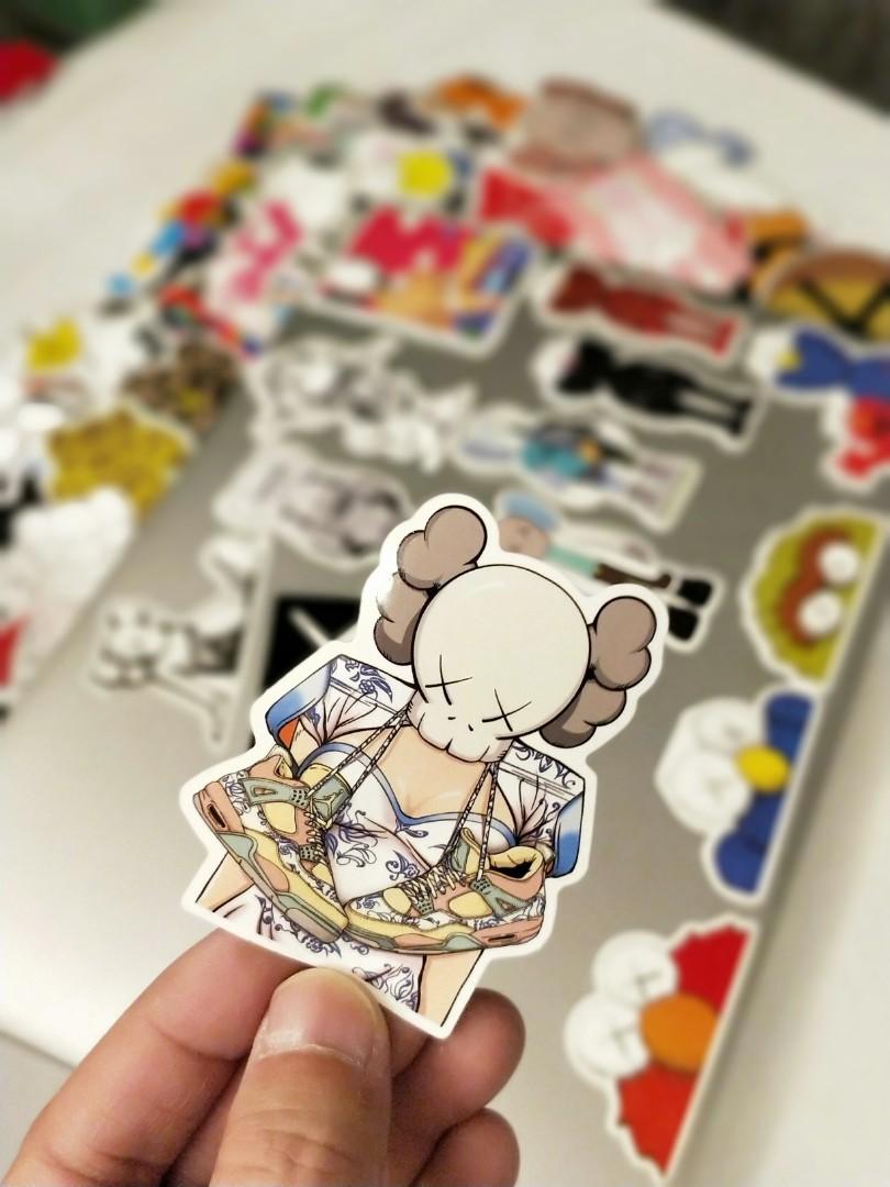 64pcs KAWS Laptop Luggage Skateboard Guitar PVC Waterproof Stickers ...