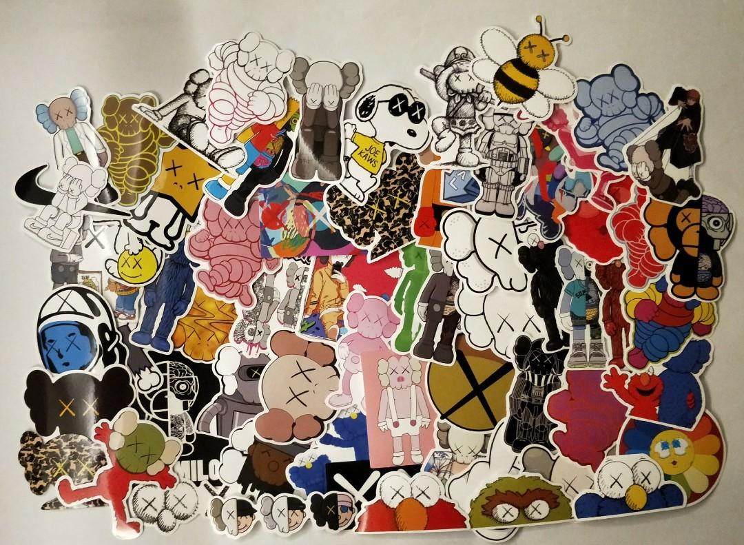 64pcs KAWS Laptop Luggage Skateboard Guitar PVC Waterproof Stickers ...