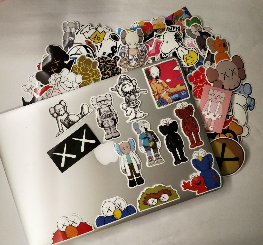 64pcs KAWS Laptop Luggage Skateboard Guitar PVC Waterproof Stickers ...