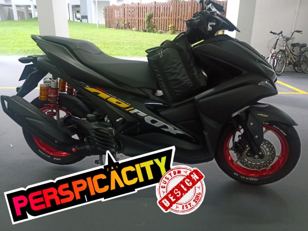 Aerox rim wrapping, Motorcycles, Motorcycle Apparel on Carousell