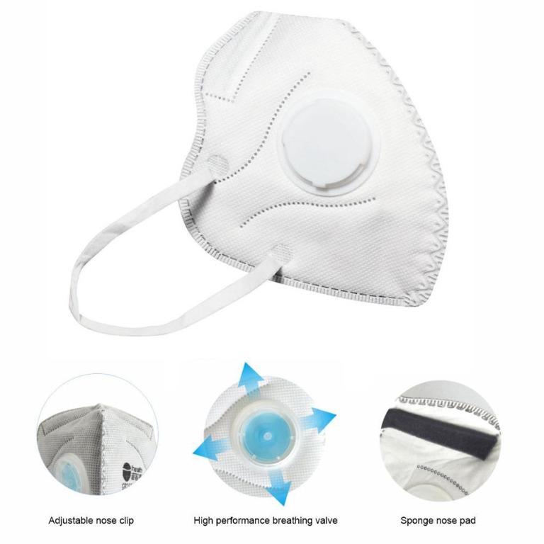Filter Exhale Valves Dust Proof Face Mask Washable and Reusable Mouth ...