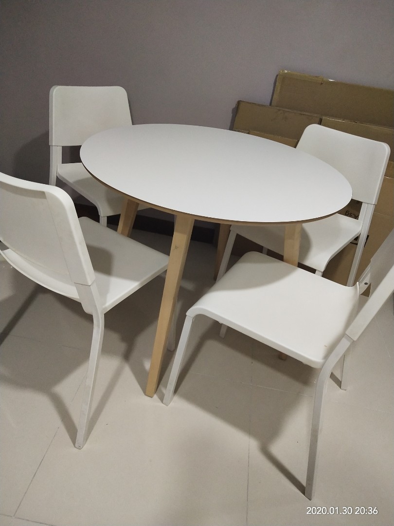 IKEA ROUND DINING TABLE, Furniture & Home Living, Furniture, Tables ...