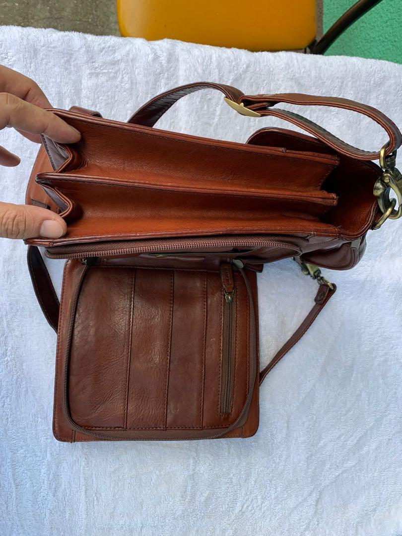 MANCINI Made in Italy Tan Leather Sling Crossbody Body Bag, Men's ...