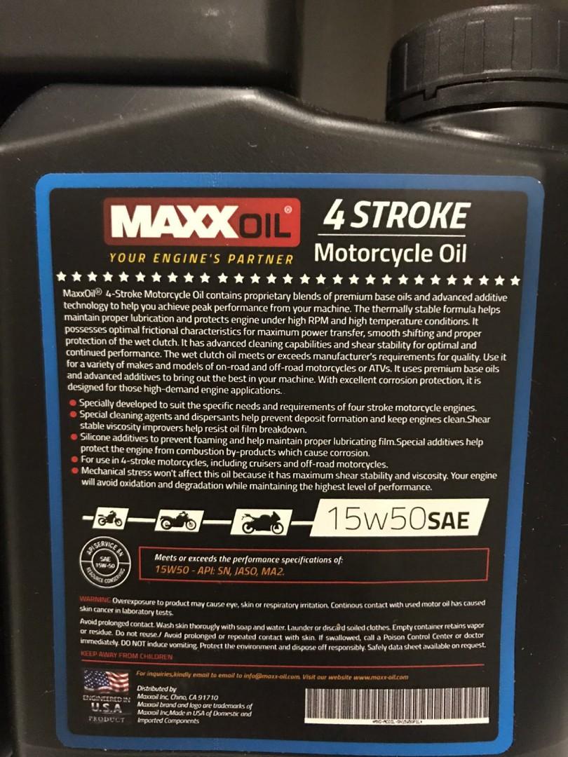 Maxx oil 4t 15w50 part systhetic, Car Accessories, Accessories on Carousell